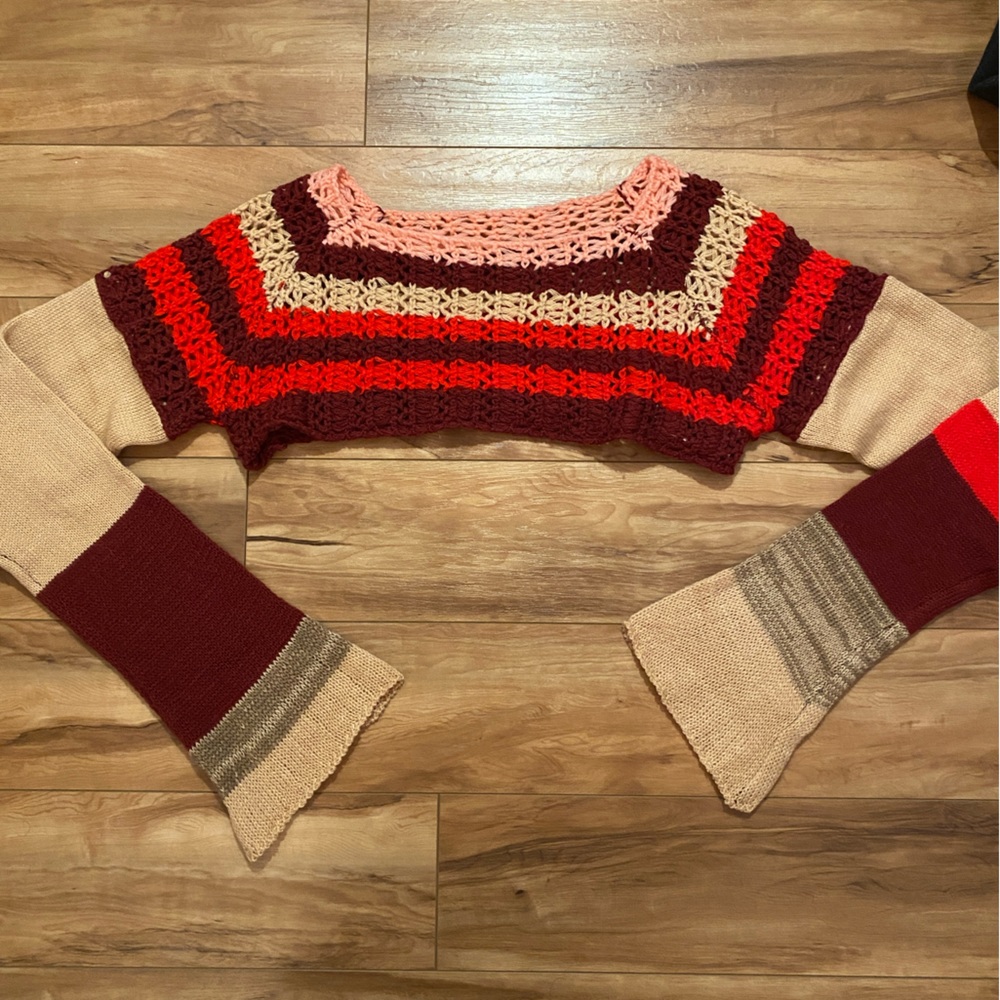 Multi-Colored Crochet Super Crop Top - Gem